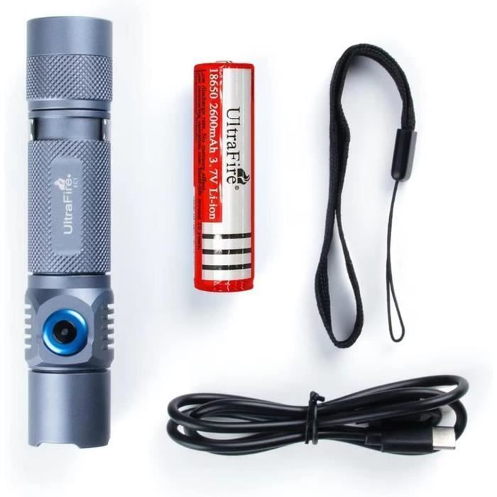 Ec1 Mini Lampe Torche Led Rechargeable Par Usb 1500 Lumens 7 Modes ...