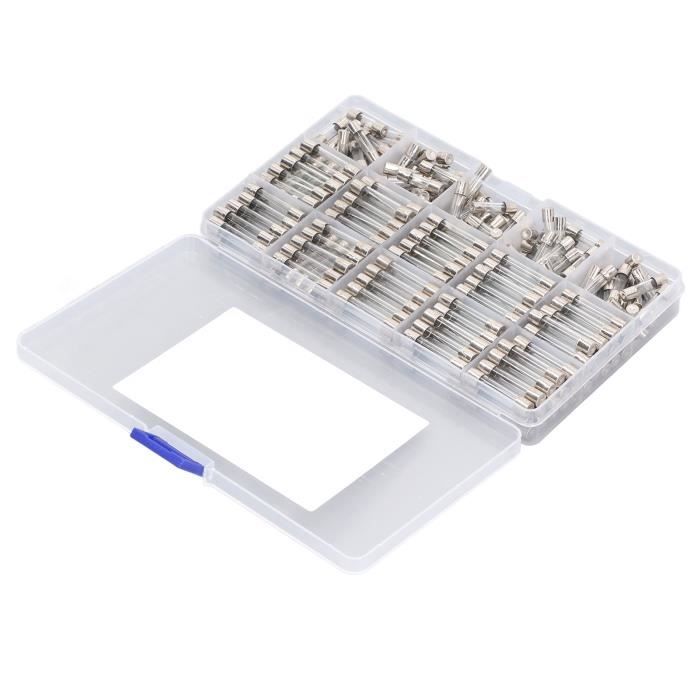 SUC-Fusibles en tube de verre Kit d'assortiment de fusibles en verre à soufflage rapide, 250 ...