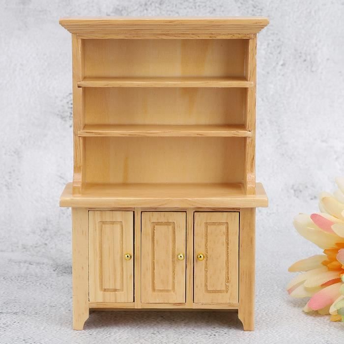 Fdit meubles miniatures 1:12 armoire en bois réaliste mini meubles en ...
