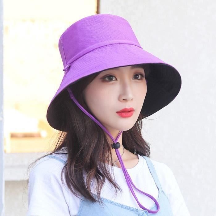 FLYING-Chapeau de soleil à large bord pour femmes protection solaire d ...