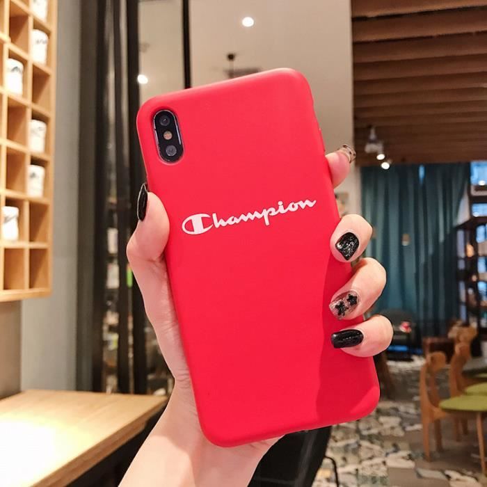 Coque iPhone 8-7,Champion Rouge Doux Lumineux Silicone Coque Compatible ...