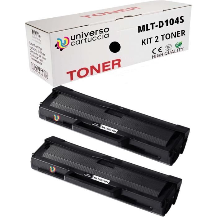 Twin-Pack Mlt-D1042S Toner Laser Compatible Pour Samsung Ml-1660 Ml ...