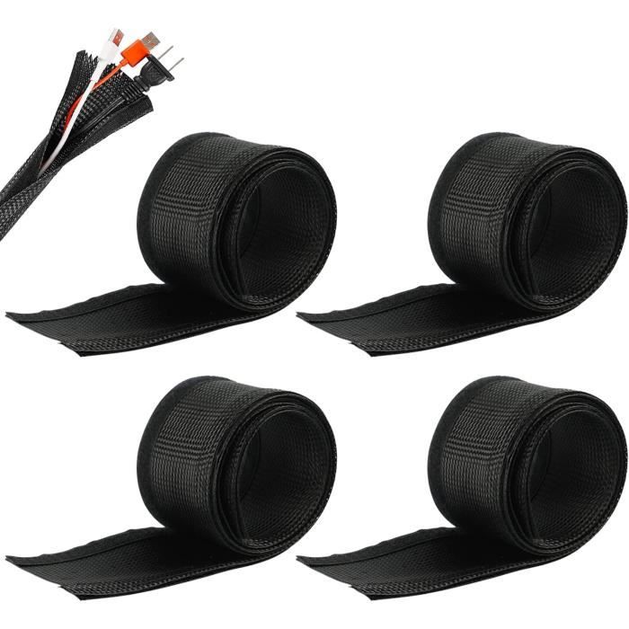 4 Pièces Cache Cable 1,5 m, Range Cable Réglable 20 à 25 mm, Gaine ...