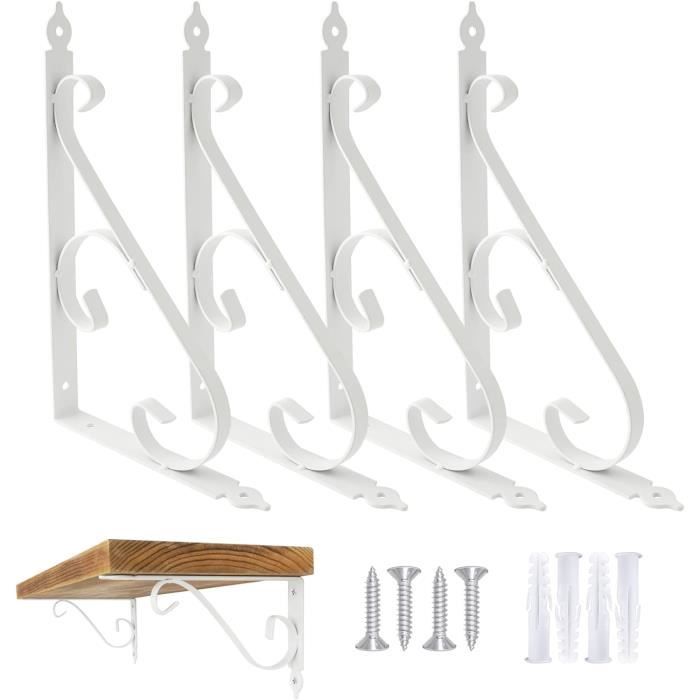 Lot de 4 équerres décoratives pour étagère murale - 30,5 cm - Robustes ...