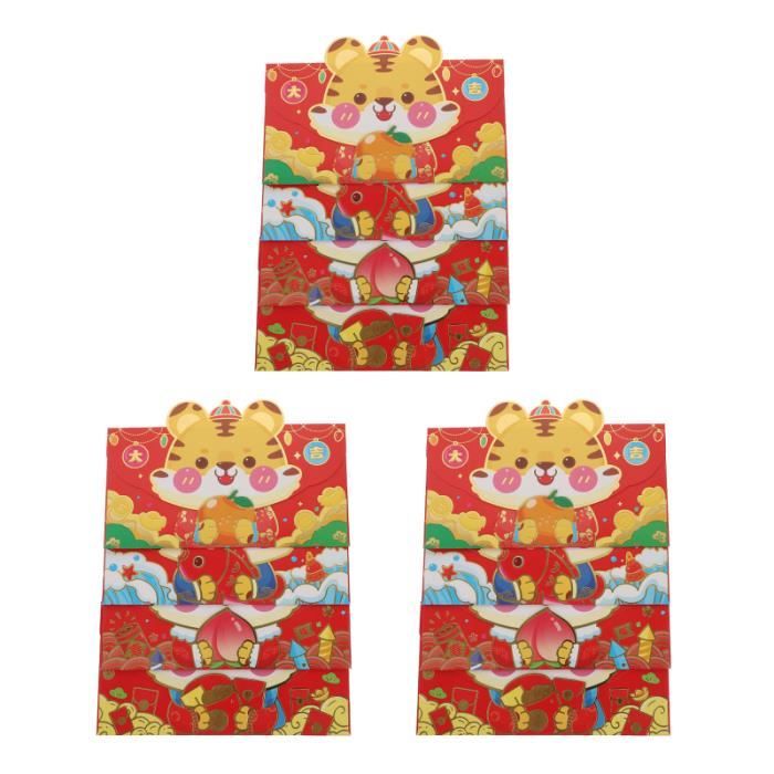 Enveloppes rouges du Nouvel An chinois: Zodiac New Year Packets 12pcs ...