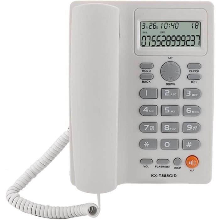 Téléphone Filaire, Affichage Du Numéro D'Appelant Kx-T885 En Mode Mains Libres Pour Téléphonie ...