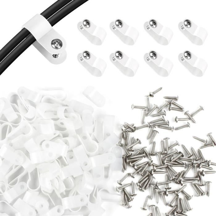 120Pcs Clips De Fixation De Câbles Type R, Clips De Câbles De 1-4 Pouce ...