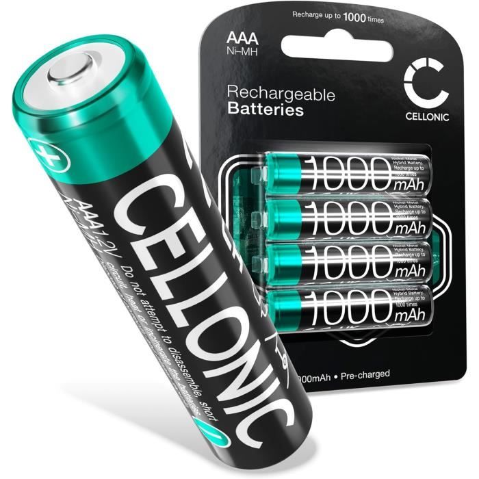 ® Piles Aaa rechargeables - 1000Mah - Préchargées, durables, longue ...