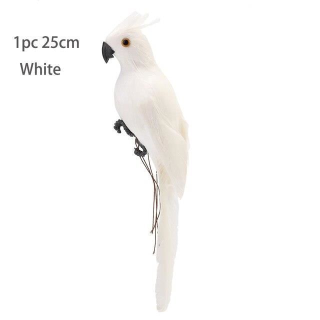 GAZON ARTIFICIEL,1x25cm White--Perroquet artificiel en mousse, 25-35cm ...