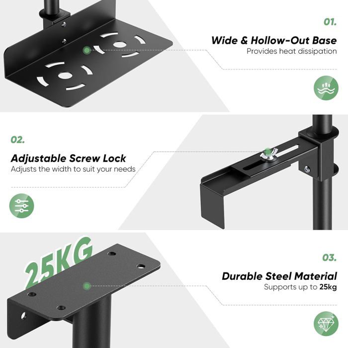 Support Pc Sous Bureau,Réglable En Hauteur Et Largeur Table Jusqu'À 25 ...