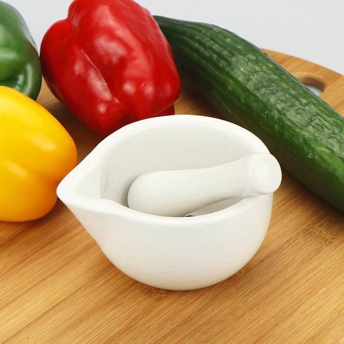 ® mortier et Pilon en Porcelaine - mortier à épices avec verseur ...