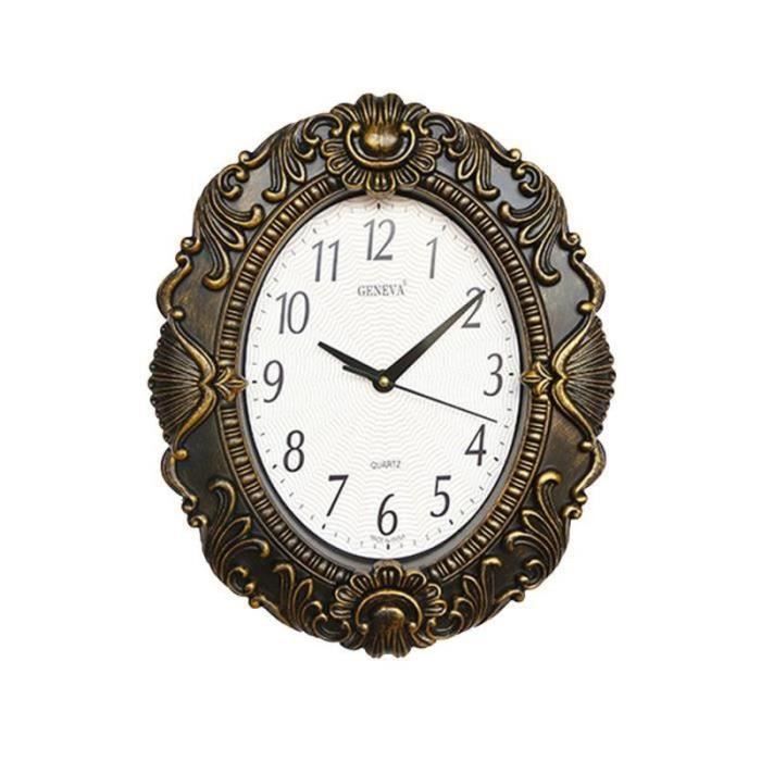 Horloge murale rétro ovale de 14 '' horloges murales silencieuses ...
