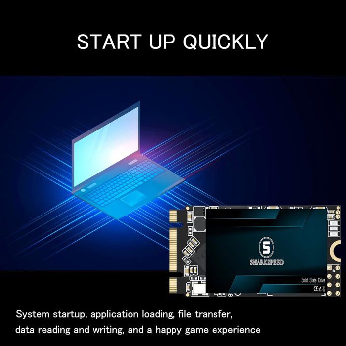 Sharkspeed Ssd 1To M.2 2242 Ngff Sata 3 42Mm 6Go/S Tlc 3D Nand Disque ...