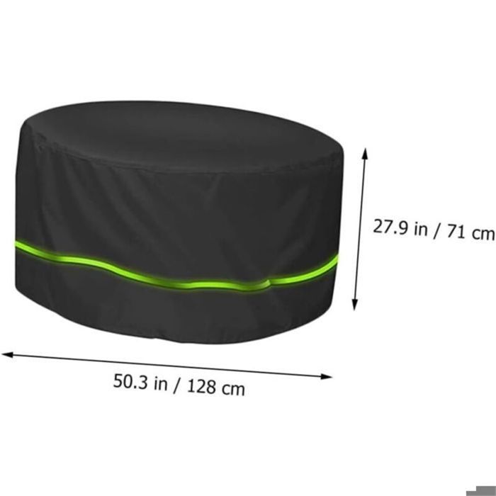 1 housse table jardin ronde Oxford noir imperméable anti-UV extérieur ...