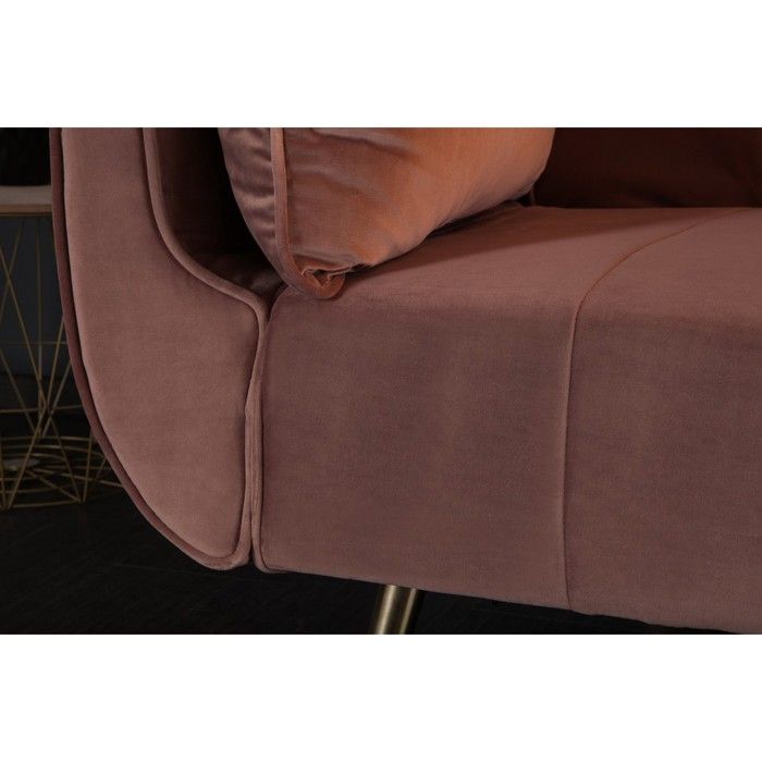 Canapé droit DANNA rose poudré – Canapé scandinave convertible en ...