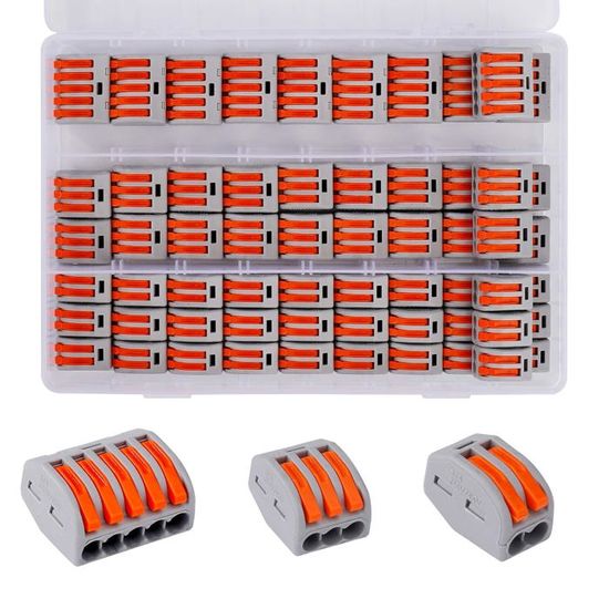 Cosses Electriques Kits Connecteurs Electriques Rapide à Levier 2/3/5 Entrees Borne de Connexion ...