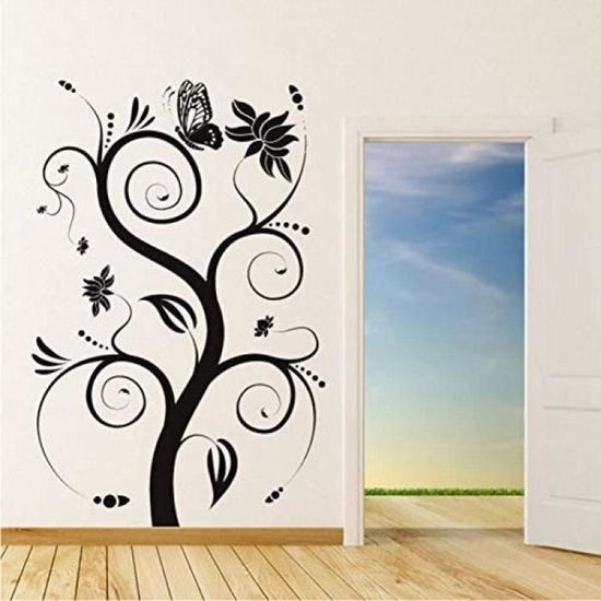 Stickers Muraux Étanche Bricolage Détachable Papillon Tourbillon Arbre ...