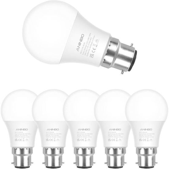 Ampoules Led Standard Culot B22, A60 11W 1220Lm Équivalent 100W, Blanc Froid 6500K, Dépolie, Lot ...