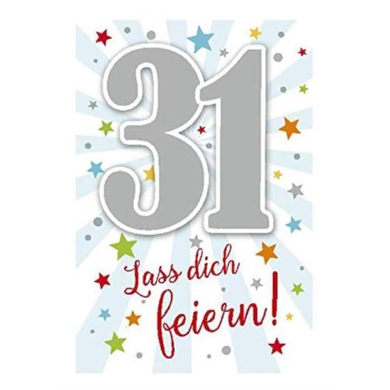 Depesche Carte d`anniversaire 31 Ans Multicolore - 5698.044 - Cdiscount ...