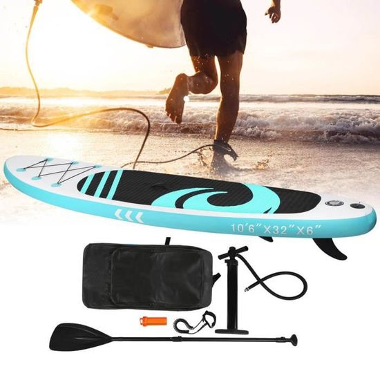 Stand up paddle gonflable - 330x75x15 cm - pagaie, sac, pompe et leash ...