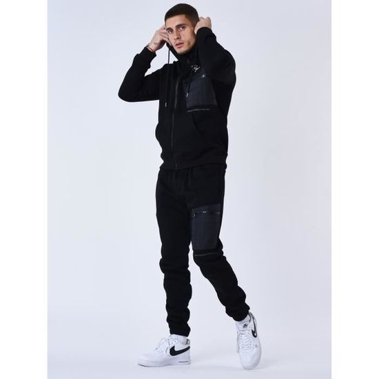 Bas de jogging homme PROJECT X PARIS avec empiècement bimatière, noir ...