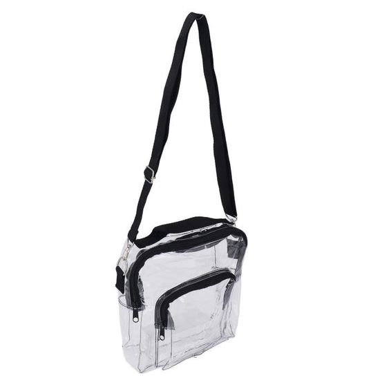 VGEBY Sac Bandoulière Transparent en PVC pour Travail Voyage Hommes Femmes
