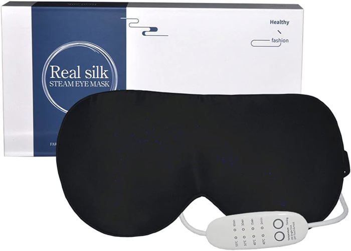 Masque pour les Yeux Soie, Masque Chauffant Yeux pour les yeux secs, la ...