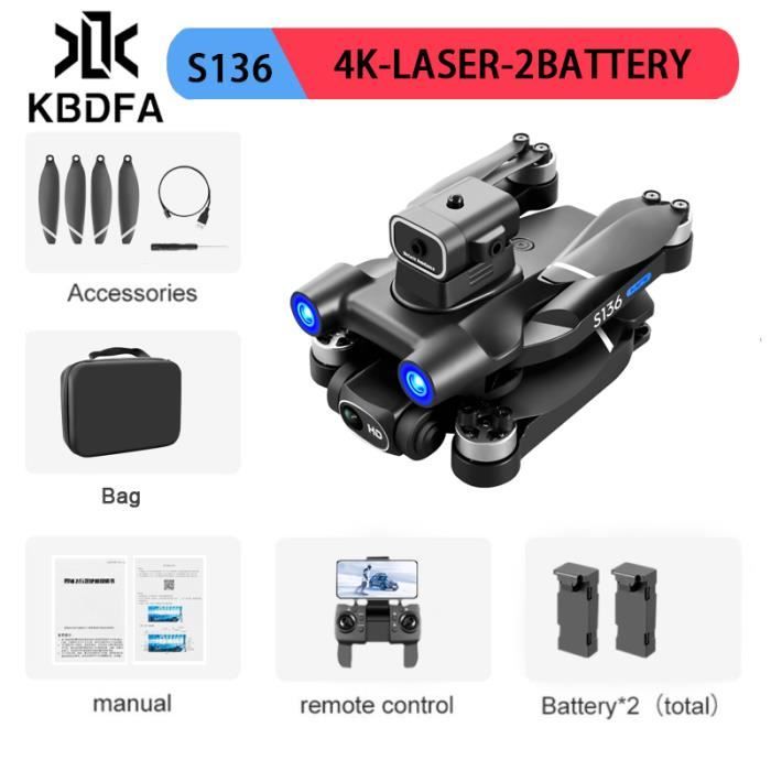 4K-Laser-2Batterie-Kdbfa S136 Gps 4k Caméra Mini Drone Photographie Aérienne Professionnelle ...