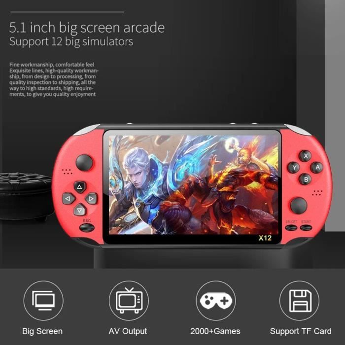 X12 5,1 pouces 8 Go - Console de jeu vidéo X12 PLUS, écran HD 7.1 ...