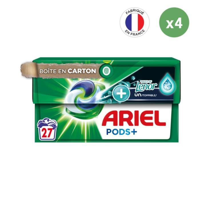 4x27 Pods Unstoppable Aérien, Lessive Liquide En Capsules Ariel ...