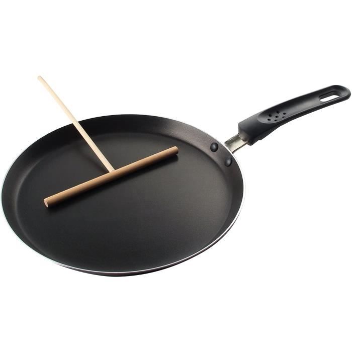 Poêle à Crêpe avec Distributeur 25cm en alu-Téflon-bakélit, Aluminium ...