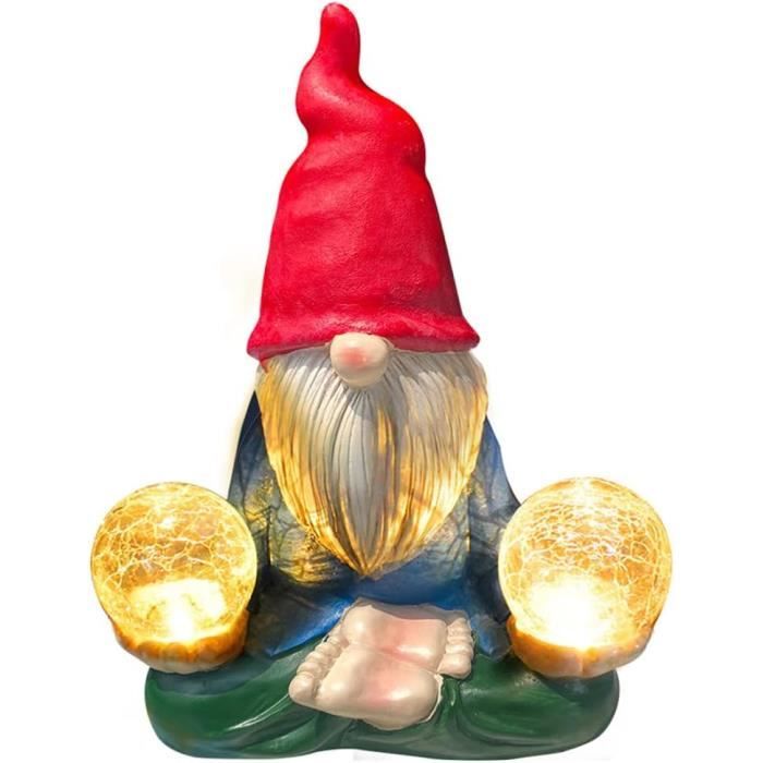 Statue de gnome de jardin solaire - Lumière Solaire Statue Extérieure De Nains Jardin Figurine ...