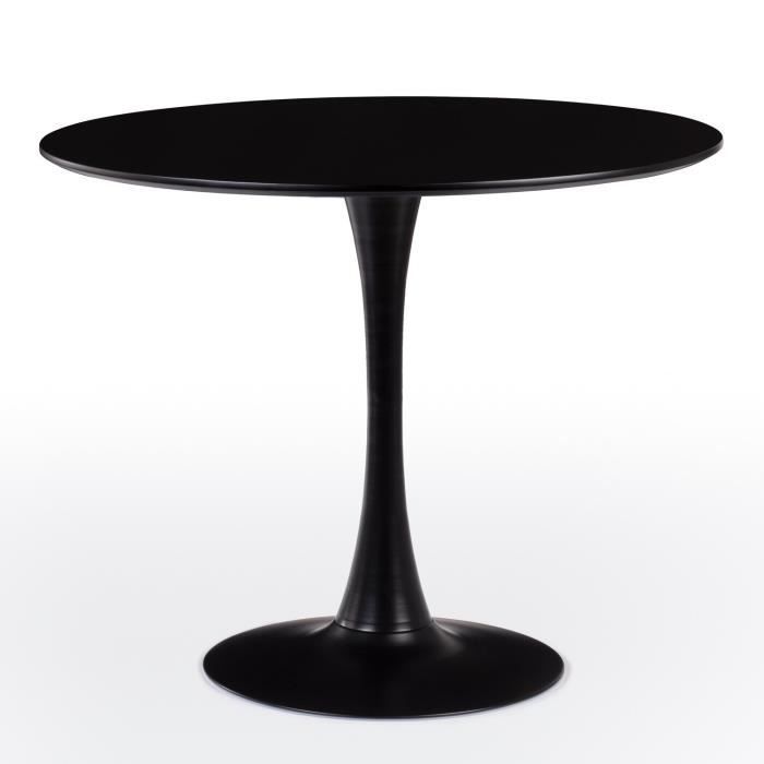 Table ronde moderne noir tulipa 90 cm - Cdiscount Maison