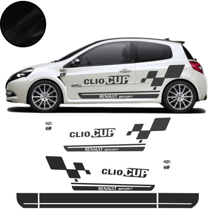 Renault Clio Cup Kit adhésif autocollant - Sticker Noir N°1 - Cdiscount ...