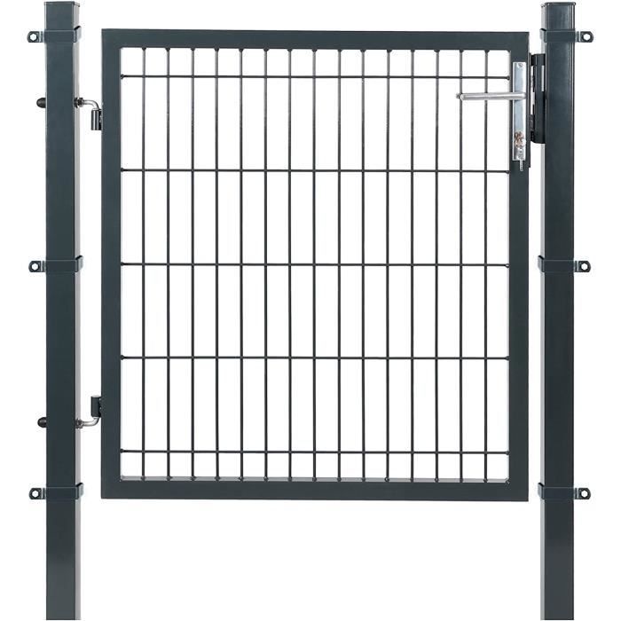 Portillon en Acier Galvanisé, Portail de Clôture, Porte de Jardin, avec ...