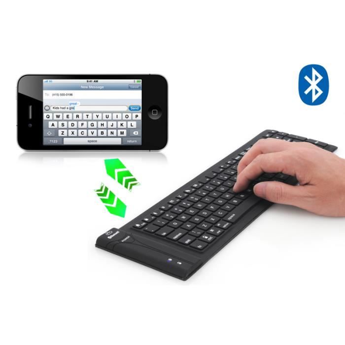 Clavier Ip Sans Fil Bluetooth Prise En Charge Pc Mac Android Ios Flexible Pliable