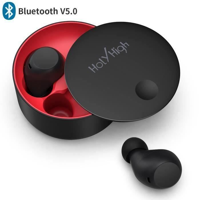 Écouteurs sans Fil HolyHigh Bluetooth 5.0 Oreillette 48H Temps de jeu ...