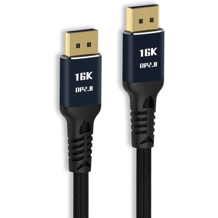 Câble Displayport 2.0 Ultra Hd Dp Vers Dp 16K 60Hz Uhd Dp 1.4 8K 120Hz ...