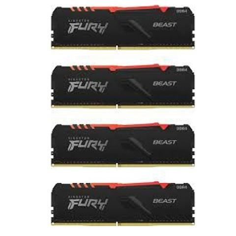 Mémoire Kingston FURY Beast RGB 128 Go (4 x 32 Go) DDR4 2666 MHz CL16 - Cdiscount Informatique