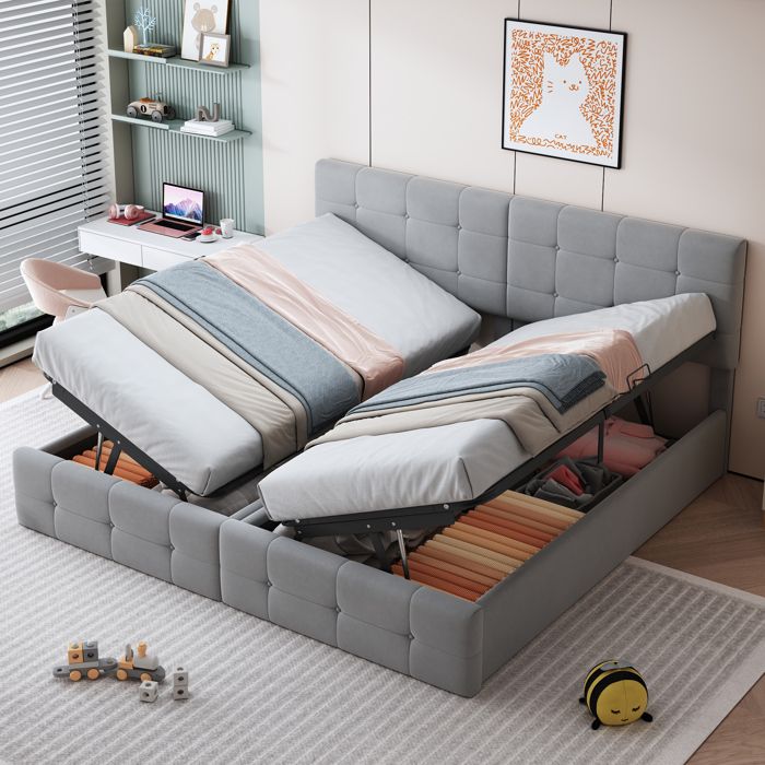 Lit Coffre Double 180x200cm - Lit Adulte Et Enfant Avec Coffre De Lit ...