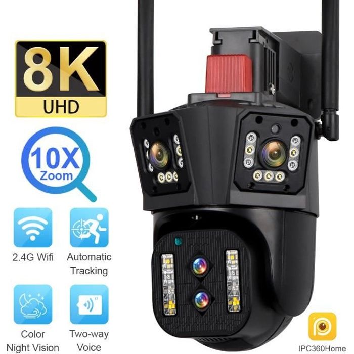 Camera de Surveillance 16MP PRUMYA,8K Zoom 10X a l'exterieur Quatre ...