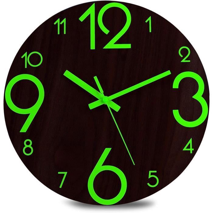 Plumeet 30cm Horloge Murale Lneuse - Pendule Murale Fluorescente ...