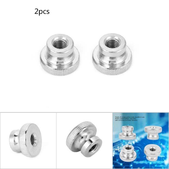 ZJCHAO Écrou de poignée M3 M4 M5 M6 M8 M10 en acier au carbone nickelé, écrous moletés à serrer ...