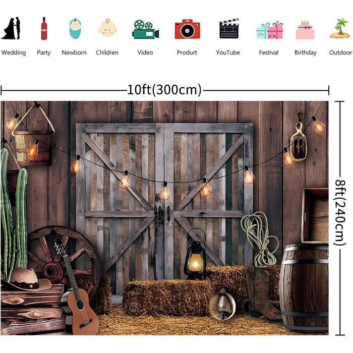 3x2.4m Toile de Fond Western Cowboy Sauvage Ouest Rustique Maison en ...