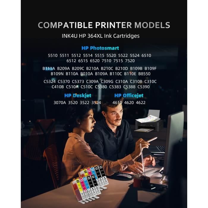 364Xl 10 Pack Compatible Cartouche D'Encre Remplacement Pour Hp 364 ...