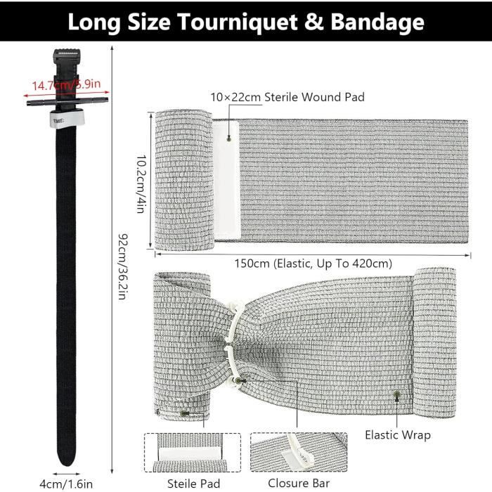 [2 + 2] Bandage Israélien Et Garrot Tourniquet, Pansement Israelien ...