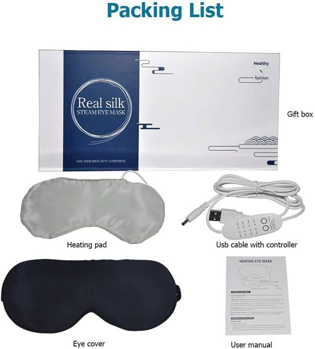 Masque pour les Yeux Soie, Masque Chauffant Yeux pour les yeux secs, la ...