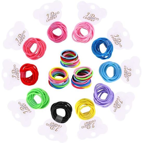 Lot De 100 Mini Élastiques À Cheveux Pour Bébé - Sans Métal ...