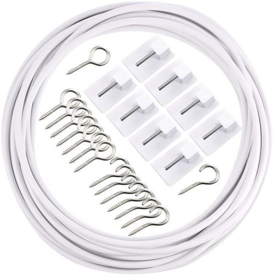 Rails Et Tringles À Rideaux - Shappy Fil Rideau Crochets Autocollants ...