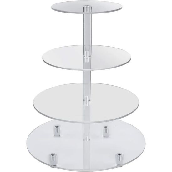 Presentoir a Gateau, Support Gateaux Rond en Acrylique à 4 Niveaux avec ...